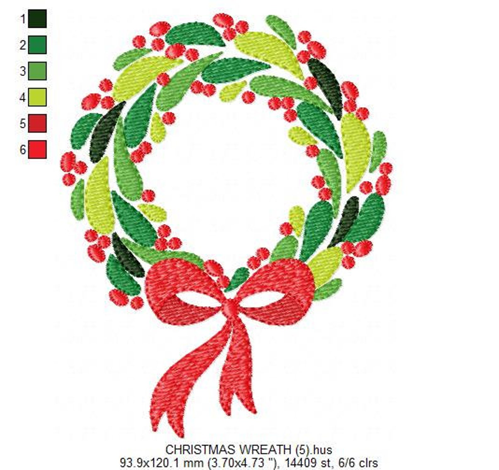 Xmas Wreath Embroidery Designs Holly Wreath Embroidery - Etsy