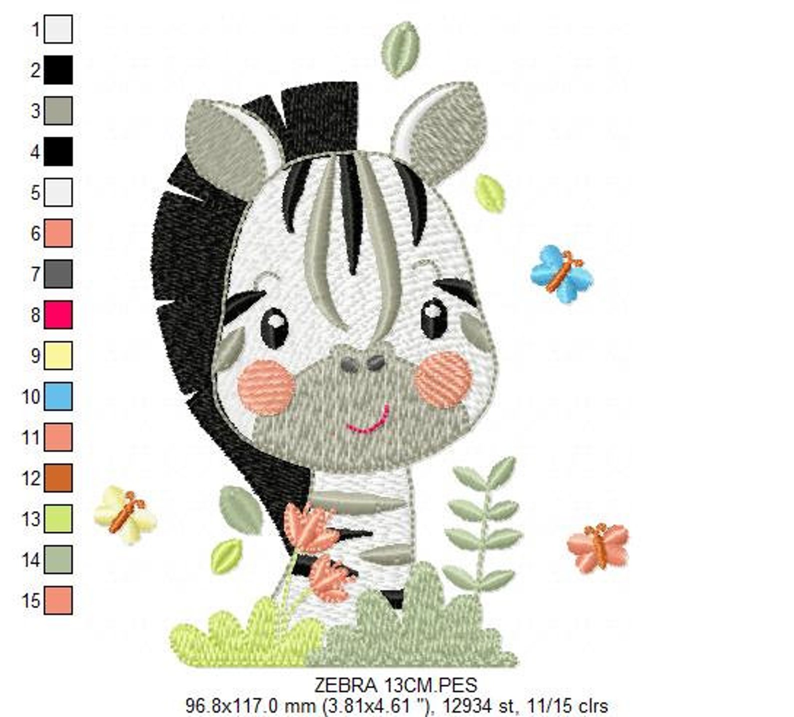 Zebra Embroidery Design Animal Embroidery Designs Machine - Etsy