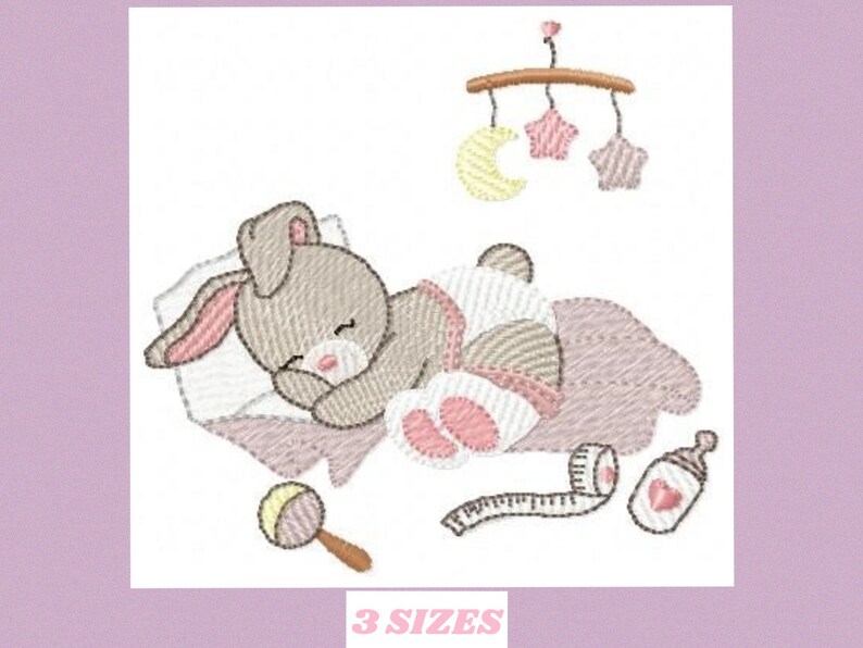 Sleeping Bunny Embroidery Design - Baby Embroidery Designs Machine ...