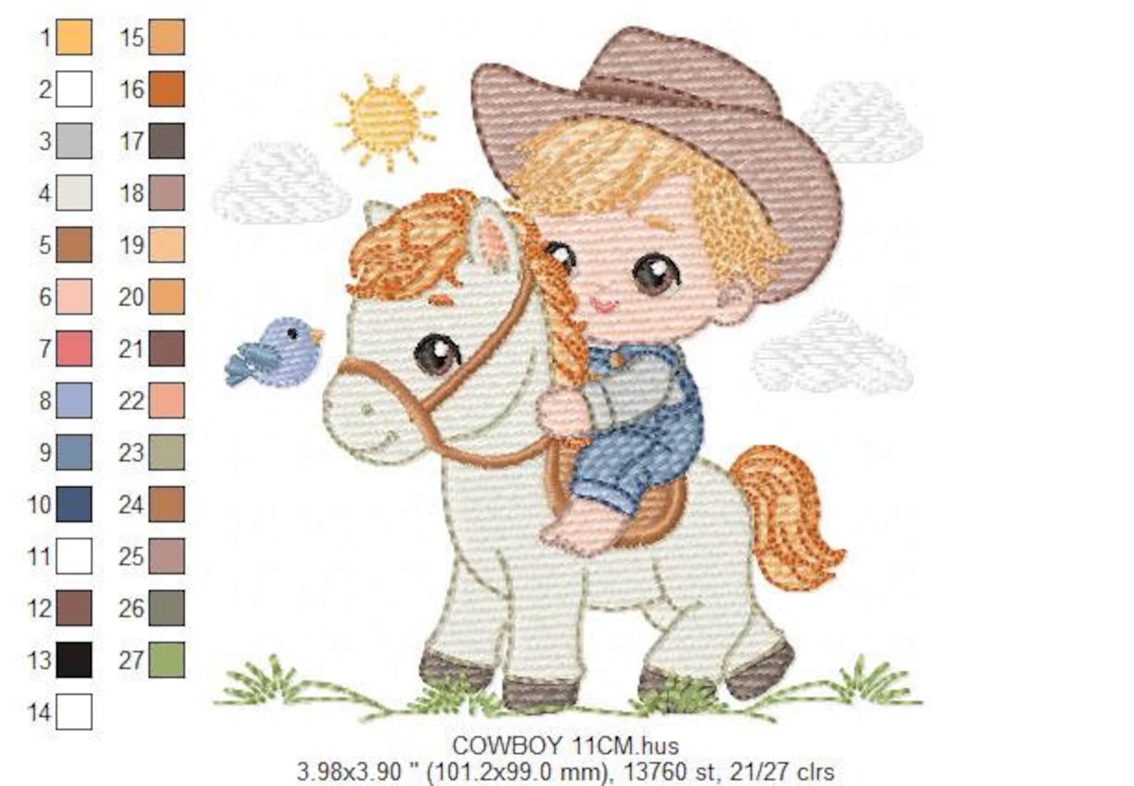 Cowboy Embroidery Design - Baby Boy With Horse Embroidery Designs ...