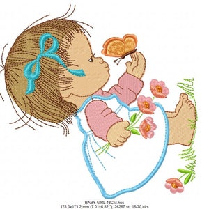 Baby Girl Embroidery Designs - Toddler With Dress Machine Embroidery ...
