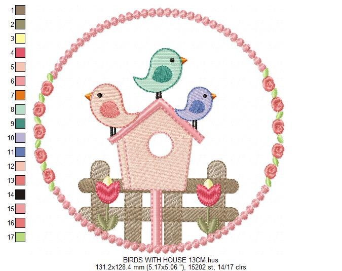 Bird Embroidery Designs Birdhouse Embroidery Design Machine - Etsy