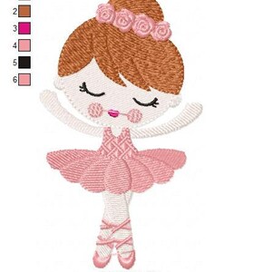 Ballerina Embroidery Designs - Ballet Dancer With Pink Tutu Machine ...