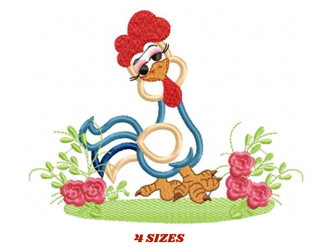 Rooster Embroidery Designs - Farm Animals Embroidery Design Machine ...