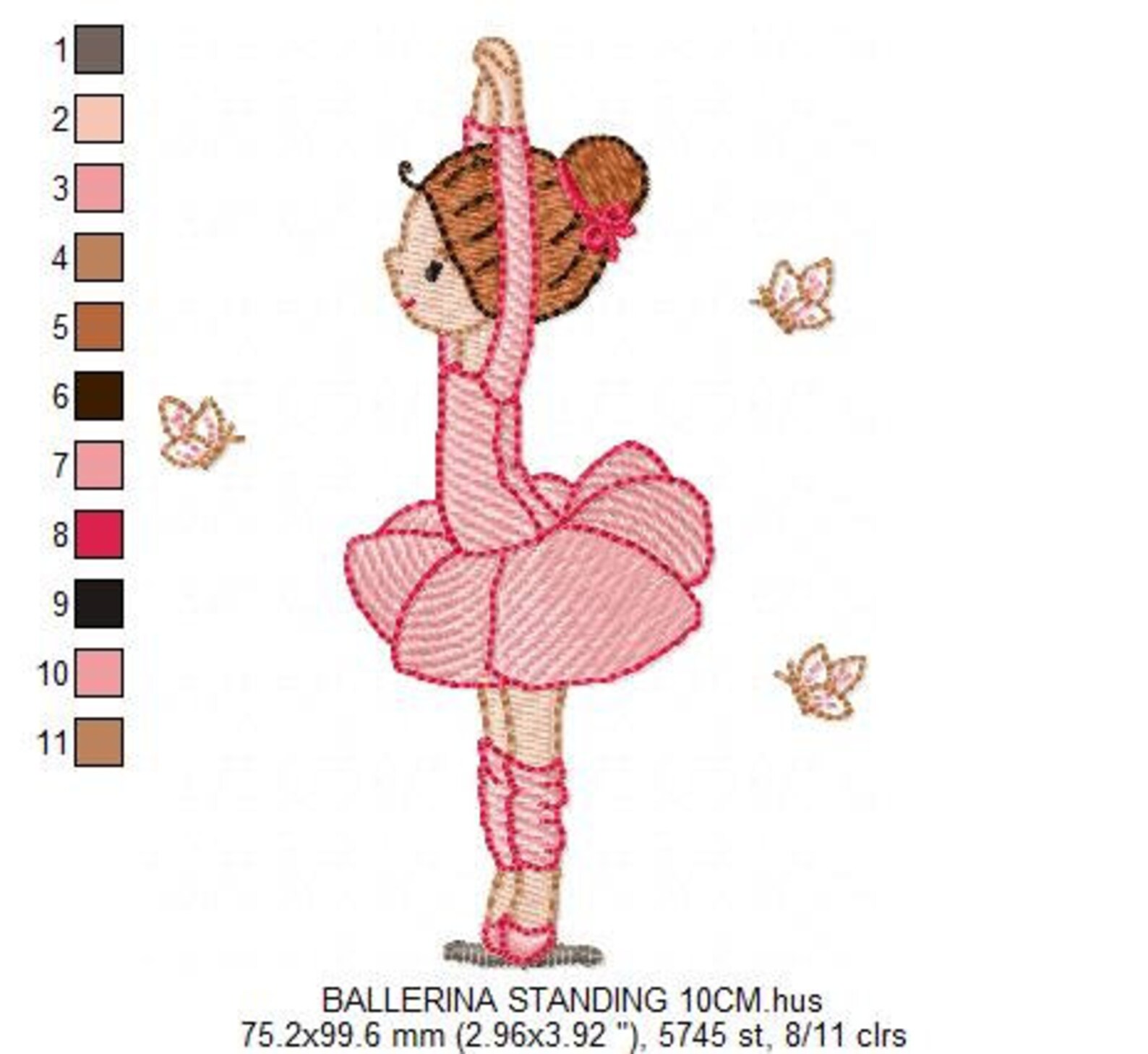 Ballerina Embroidery Designs Ballet Embroidery Design | Etsy