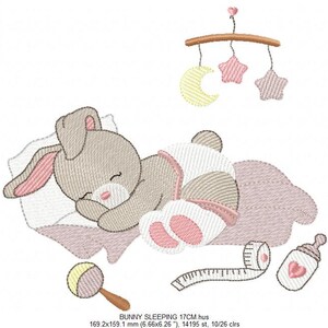 Sleeping Bunny Embroidery Design - Baby Embroidery Designs Machine ...
