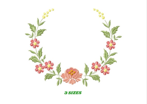 Flower Frame Embroidery Design spring Frame monogram Embroidery Floral ...