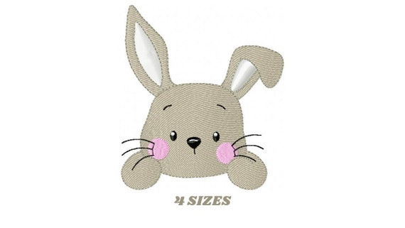 Bunny Face Embroidery Design Rabbit Embroidery Designs - Etsy