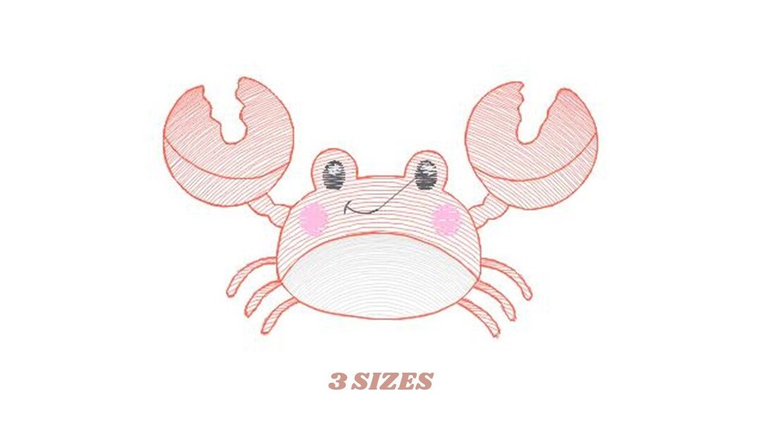 Crab Embroidery Design Beach Embroidery Designs Machine - Etsy