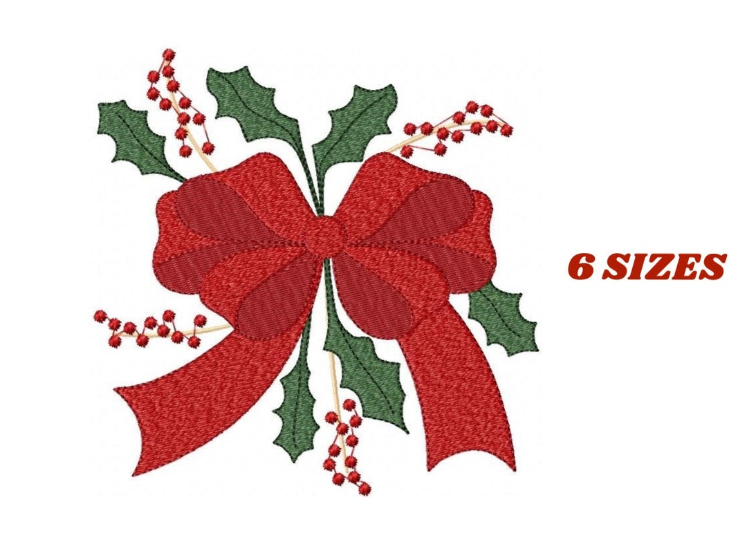 Xmas Mistletoe Embroidery Designs - Christmas Red Ornament Lace ...