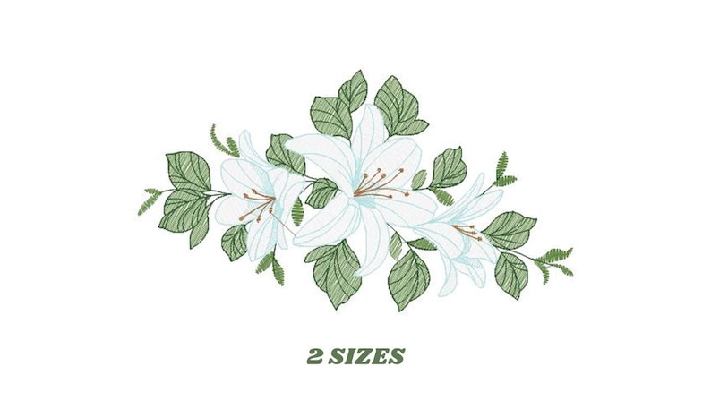 Lilies Embroidery Designs - Flower Embroidery Design Machine Embroidery ...