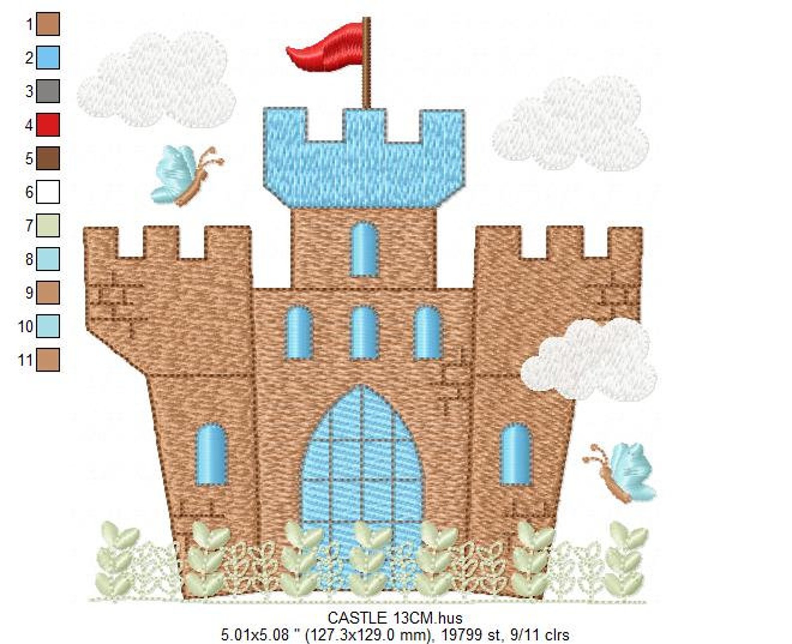 Castle Embroidery Designs Prince Palace Embroidery Design - Etsy