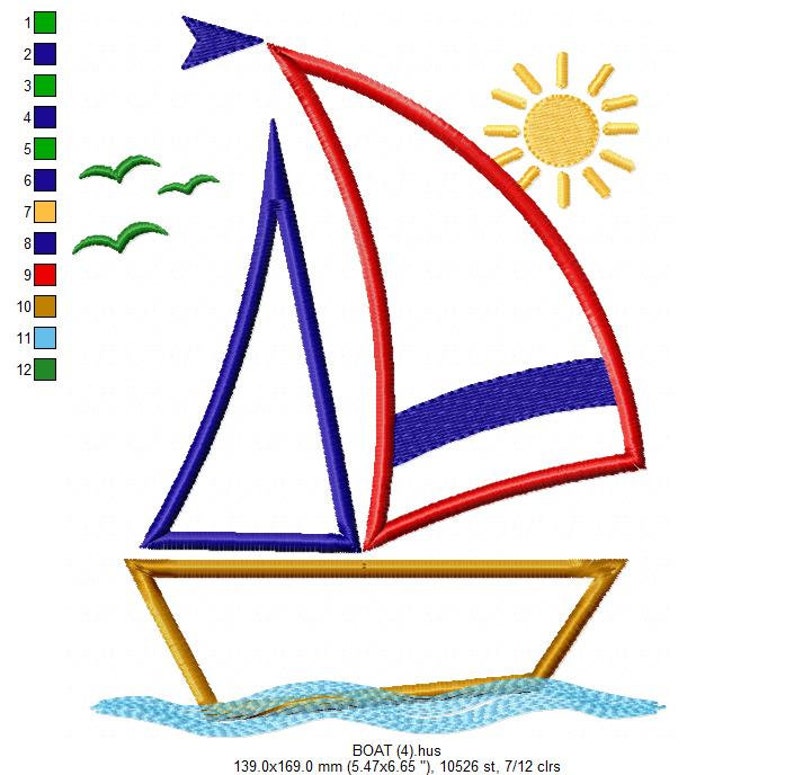 Boat Embroidery Designs Sailboat Embroidery Design Machine - Etsy Australia