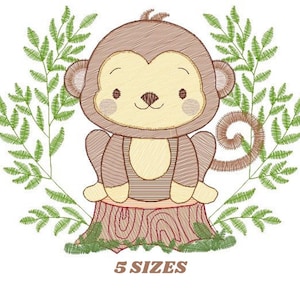 Monkey Embroidery Designs - Safari Embroidery Design Machine Embroidery ...