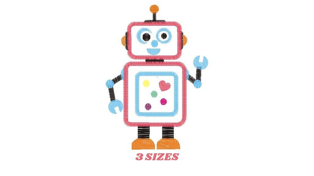 Robot Embroidery Designs - Cyborg Embroidery Design Machine Embroidery ...
