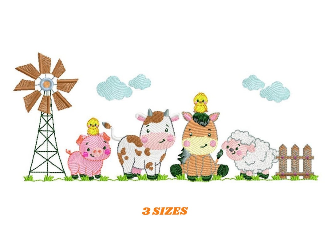 Farm Animals Embroidery Design - Cow Embroidery Designs Machine ...