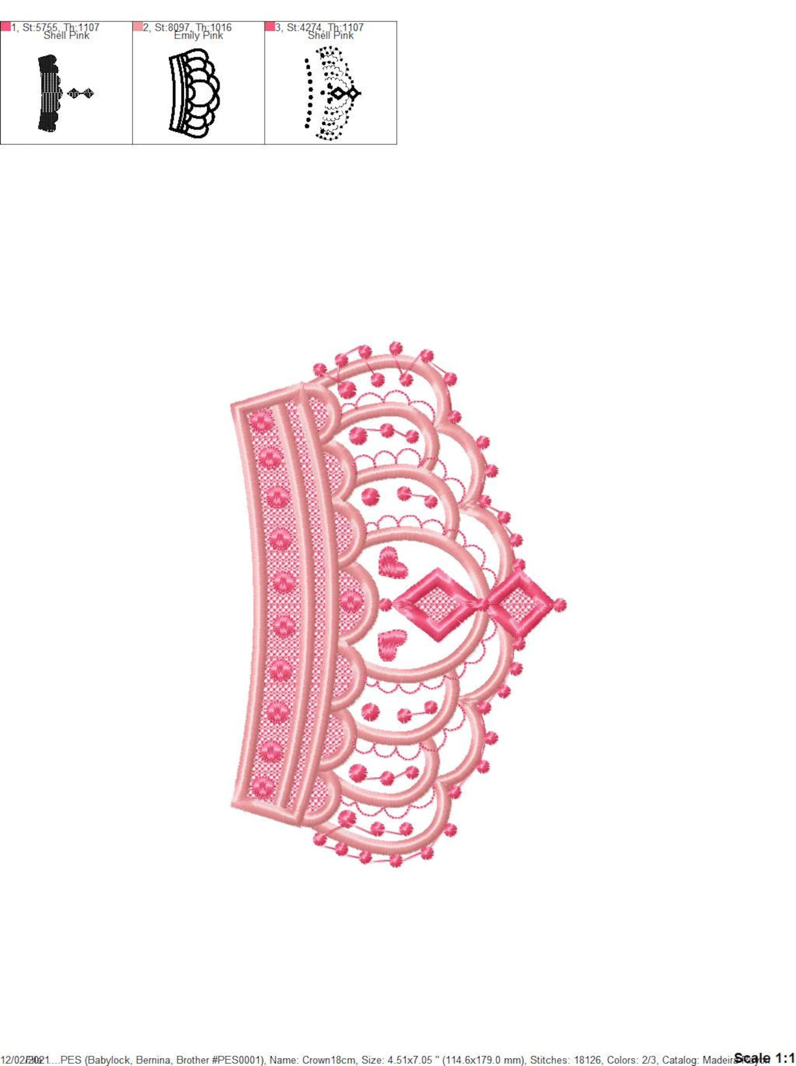 Crown Embroidery Designs Princess Crown Embroidery Design - Etsy