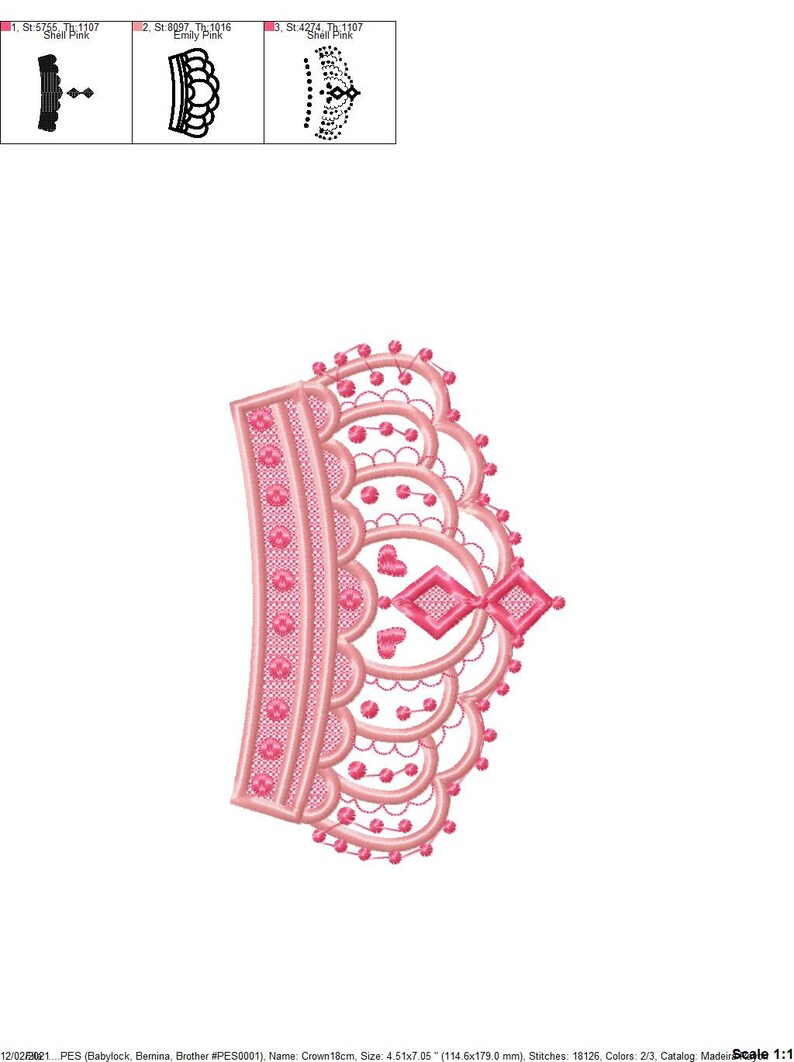Crown Embroidery Designs Princess Crown Embroidery Design - Etsy