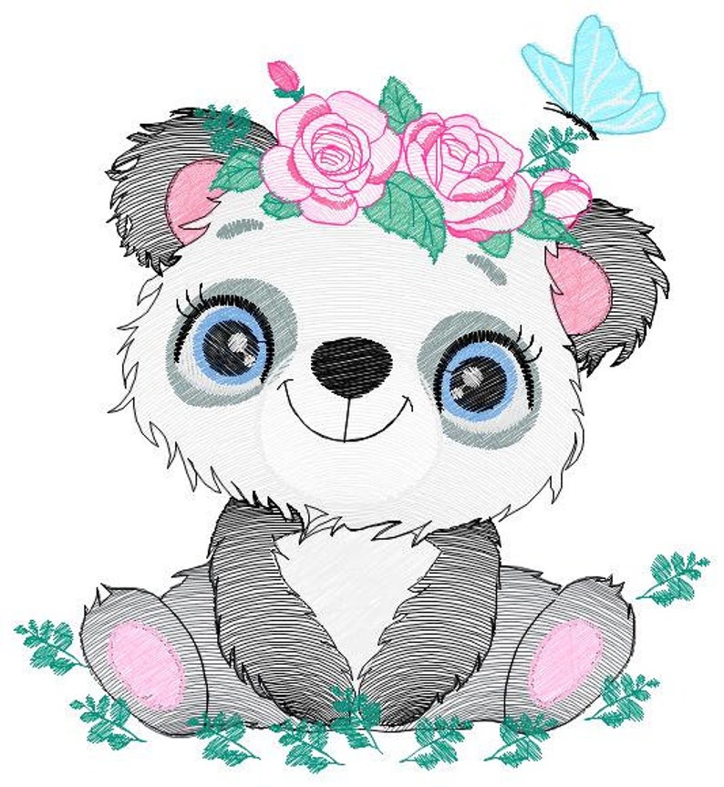 Panda Embroidery Design Animal Embroidery Designs Machine - Etsy