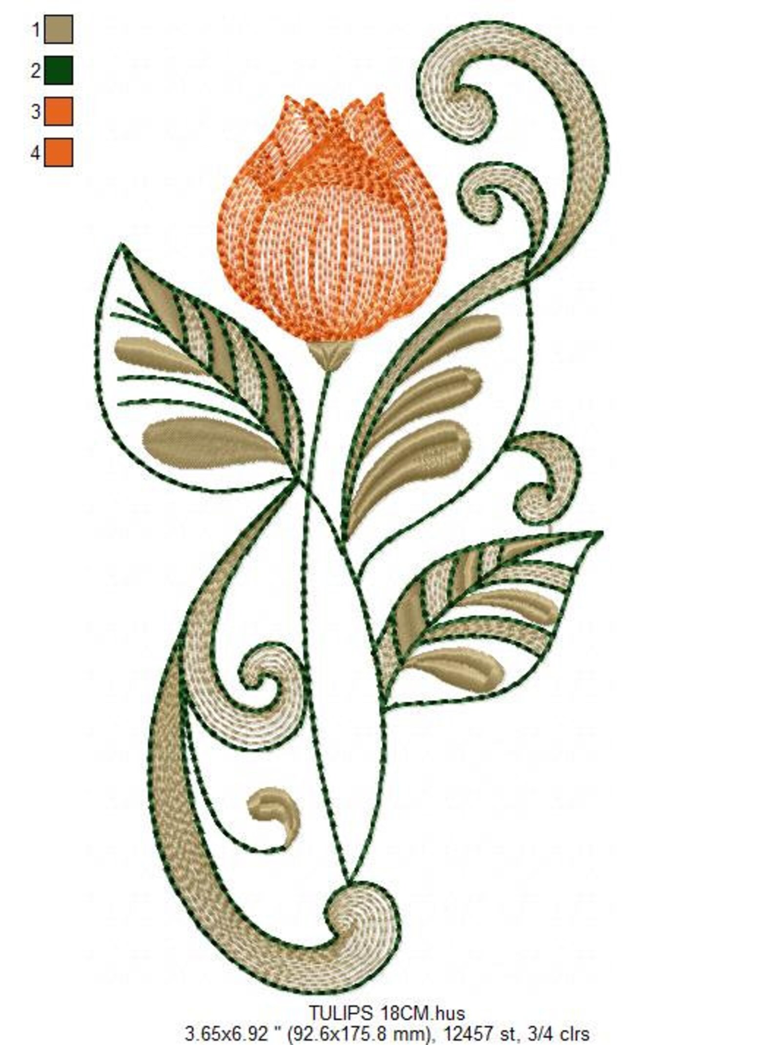 Delicate Floral Tulip Embroidery Designs Flower Embroidery - Etsy