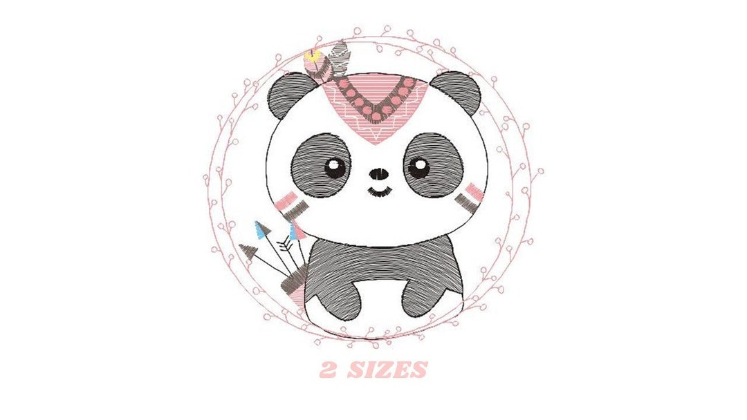 Panda Embroidery Design - Indian Animal Embroidery Designs Machine ...