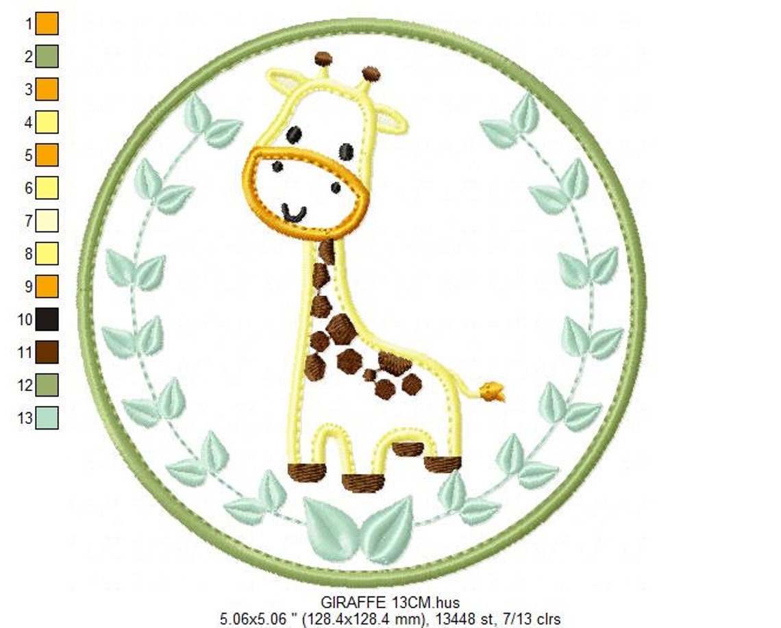 Giraffe Embroidery Designs Safari Embroidery Design Machine - Etsy