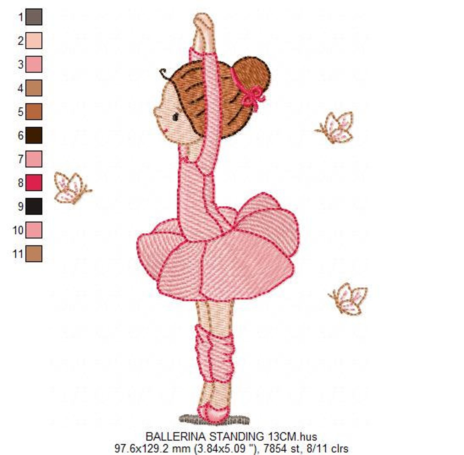 Ballerina Embroidery Designs Ballet Embroidery Design | Etsy