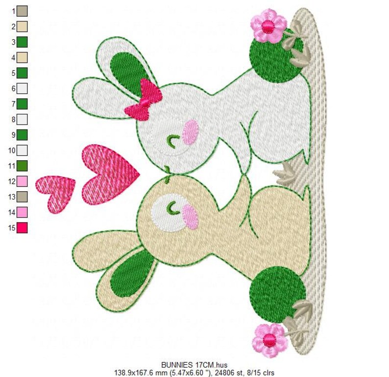 Bunny Embroidery Design Rabbit Embroidery Designs Machine | Etsy