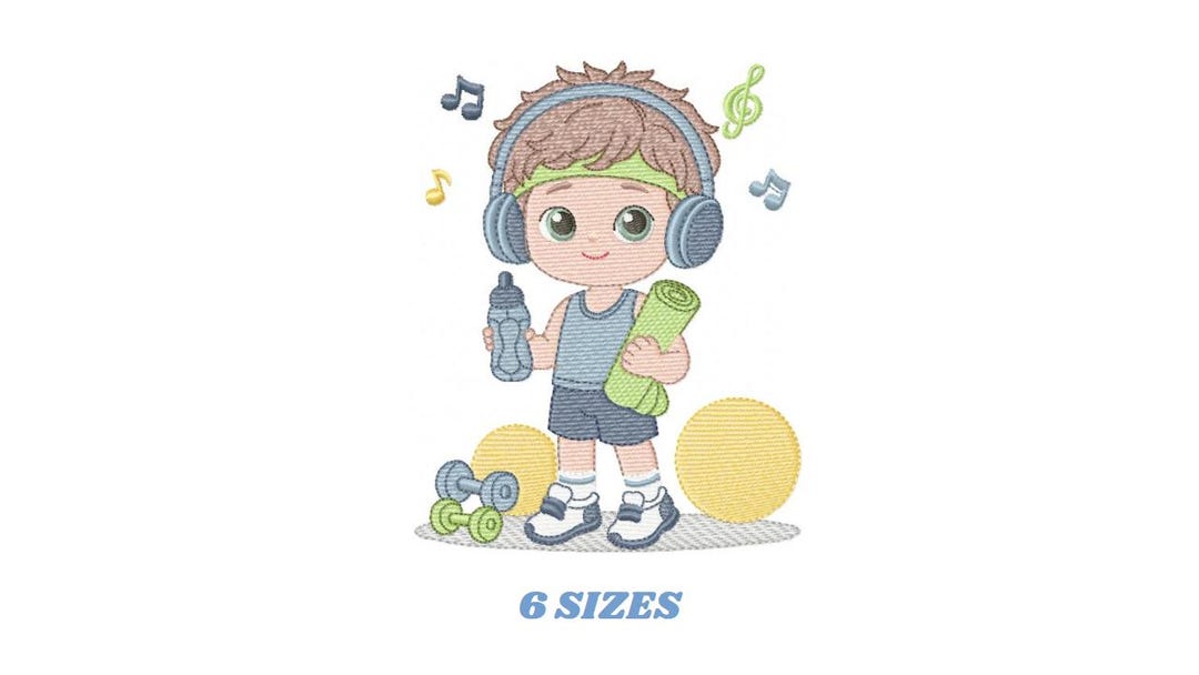 Gym-goer Boy Embroidery Designs - Fitness Enthusiast Athlete Teacher ...