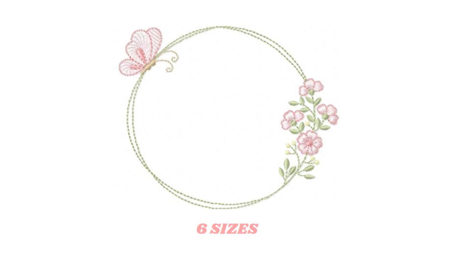 Monogram Frame Embroidery Designs - Flower and Butterfly Embroidery ...
