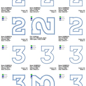Numbers Embroidery Designs Set - Number Applique Design - Birthday ...