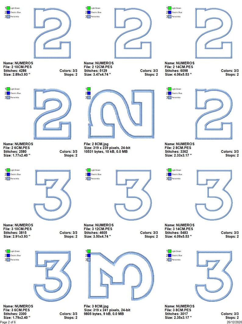 Numbers Embroidery Designs Set - Number Applique Design - Birthday ...