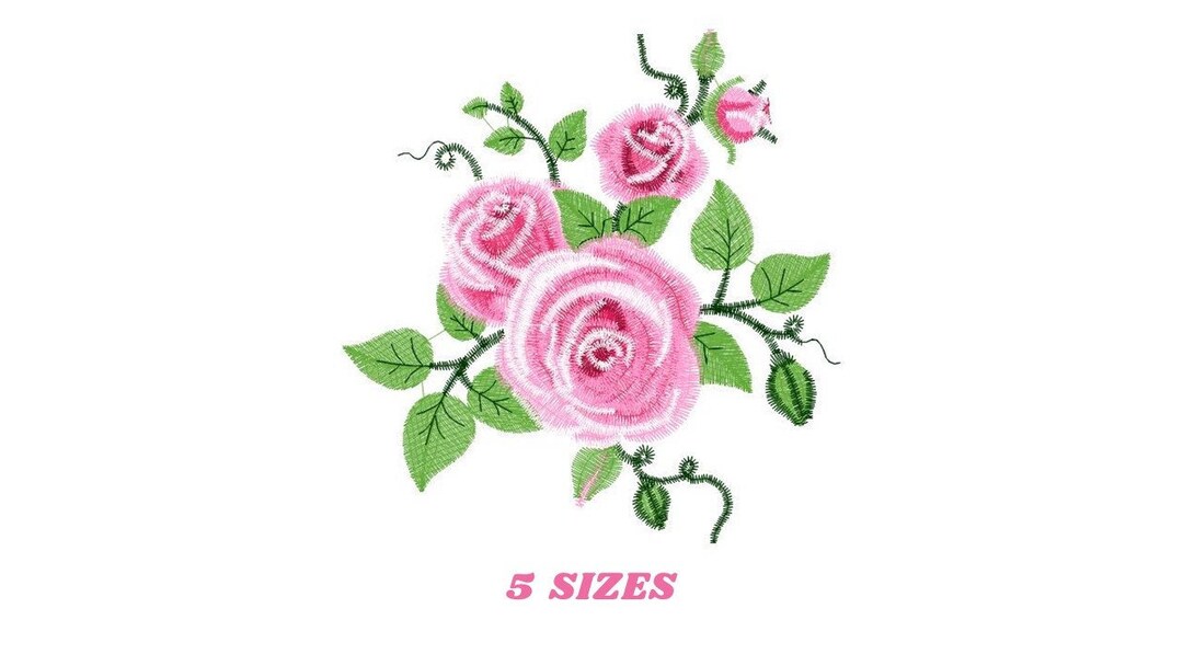 Roses Embroidery Designs - Flower Embroidery Design Machine Embroidery ...