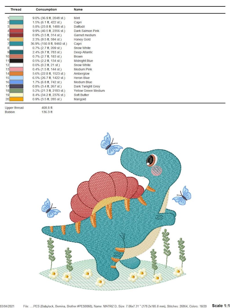 Dinosaur Embroidery Designs Dino Embroidery Design Machine - Etsy