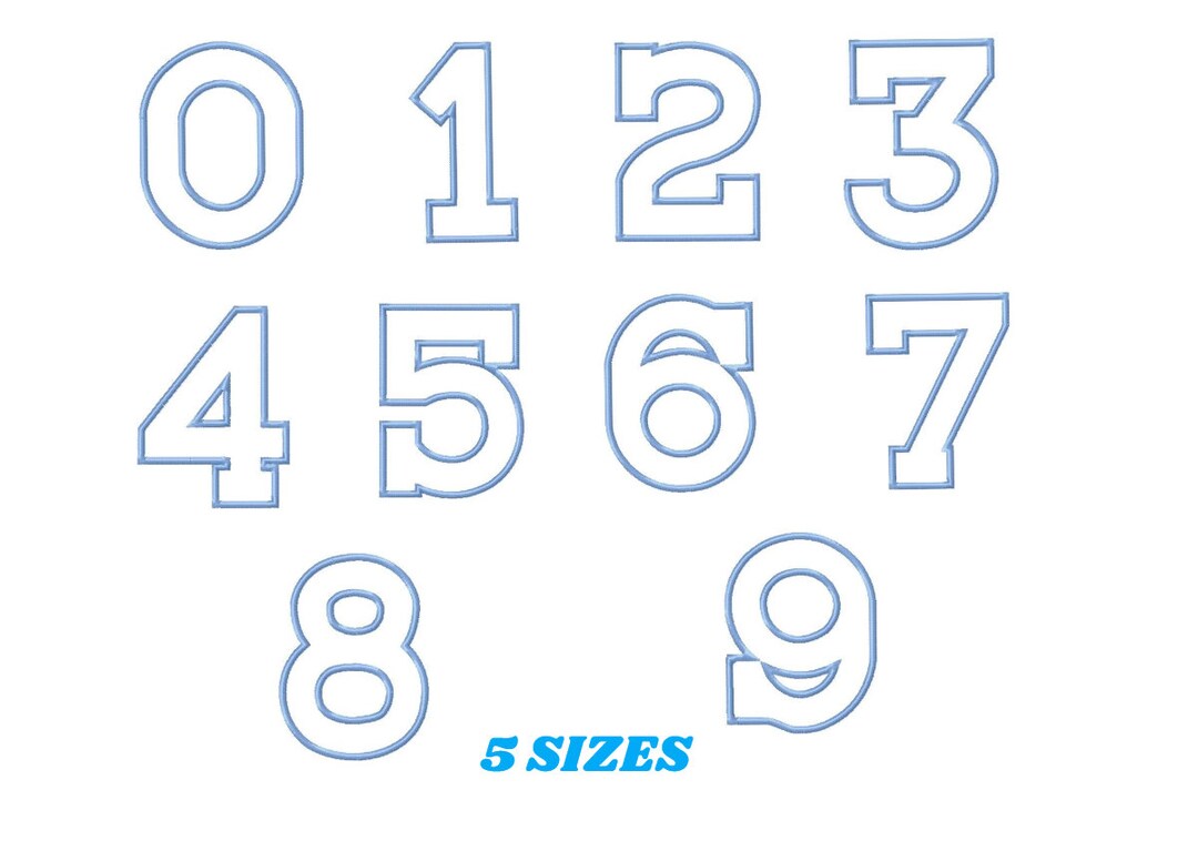 Numbers Embroidery Designs Set - Number Applique Design - Birthday ...