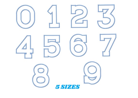 Numbers Embroidery Designs Set Number Applique Design - Etsy