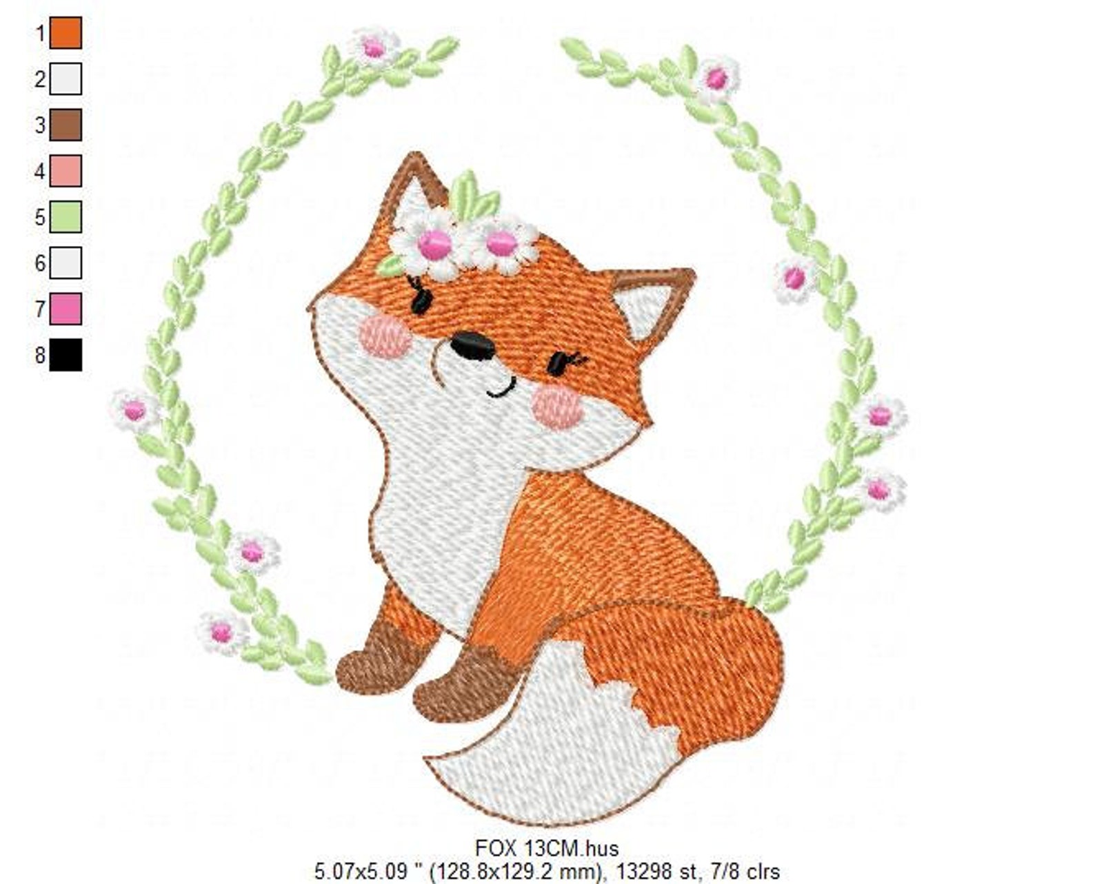 Fox Embroidery Designs Red Fox Embroidery Design Machine - Etsy