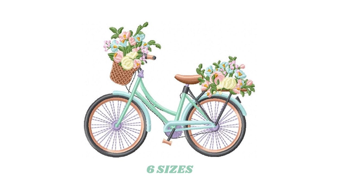 Bike Embroidery Designs Bicycle Embroidery Design Machine - Etsy