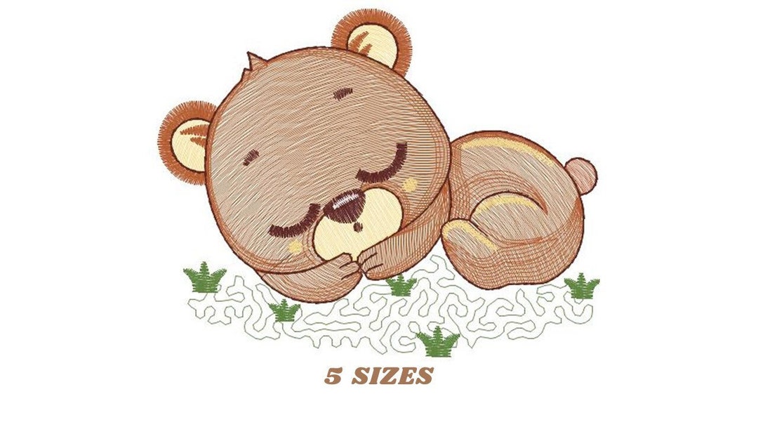 Sleeping Bear Embroidery Designs - Baby Boy Embroidery Design Machine ...