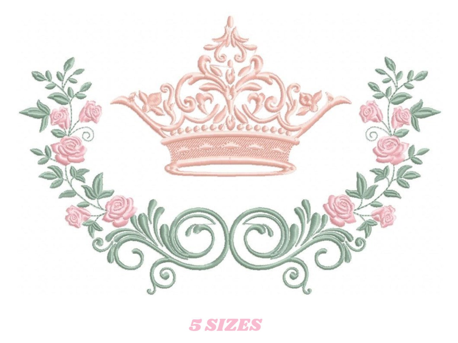 Crown Embroidery Designs Laurel Wreath With Crown Embroidery Design ...