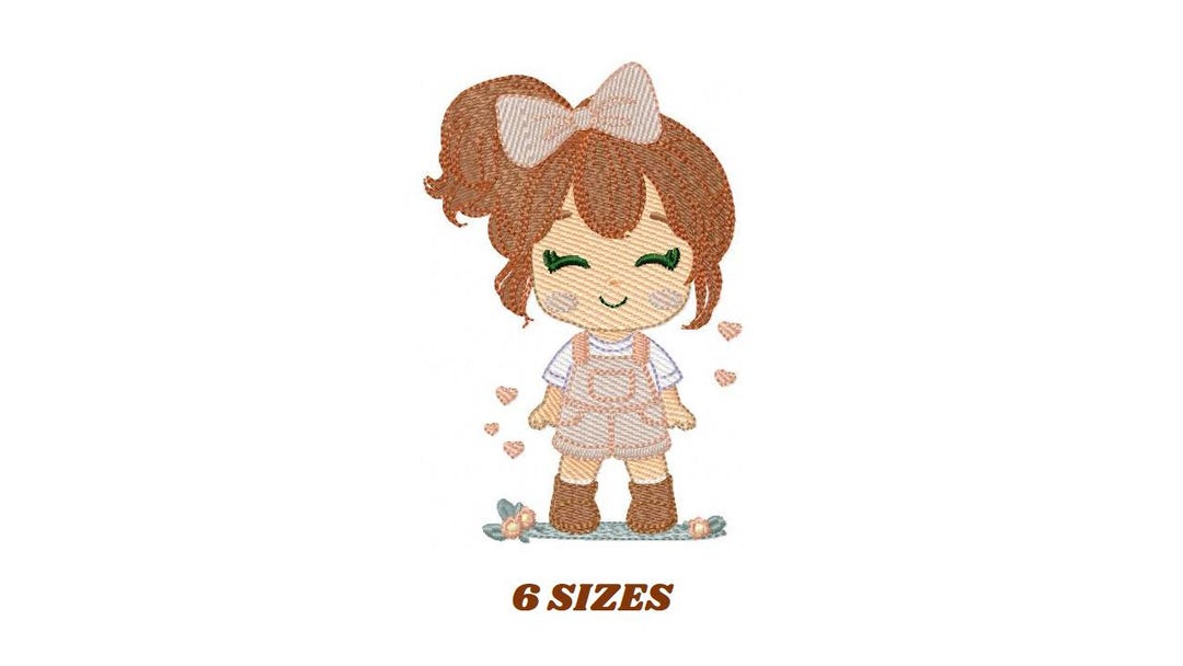 Baby Girl Embroidery Designs - Girl With Lace and Overall Machine ...