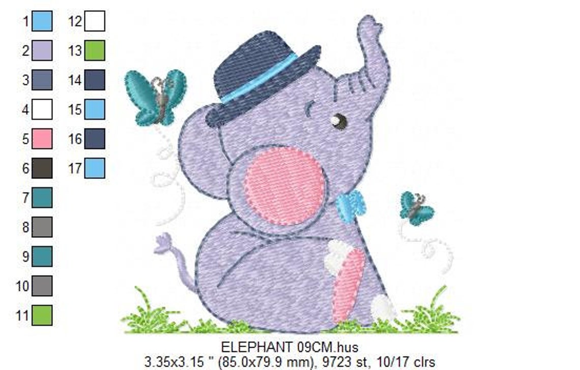 Elephant Embroidery Designs Animal Embroidery Design Machine | Etsy