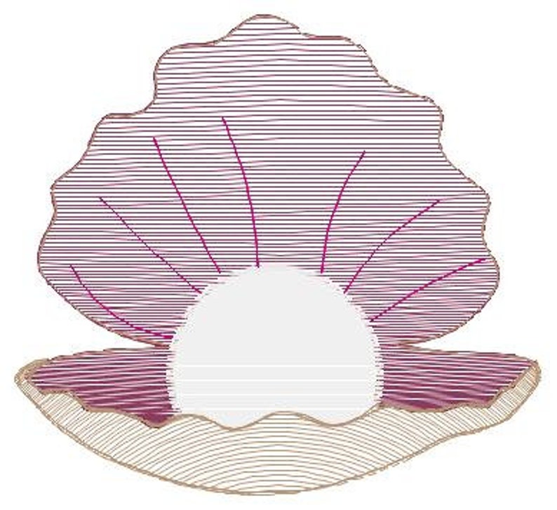 Pearl Embroidery Designs Deep Sea Shells Embroidery Design - Etsy