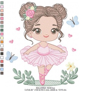 Ballerina Embroidery Designs - Ballet Dancer Embroidery Design Machine ...