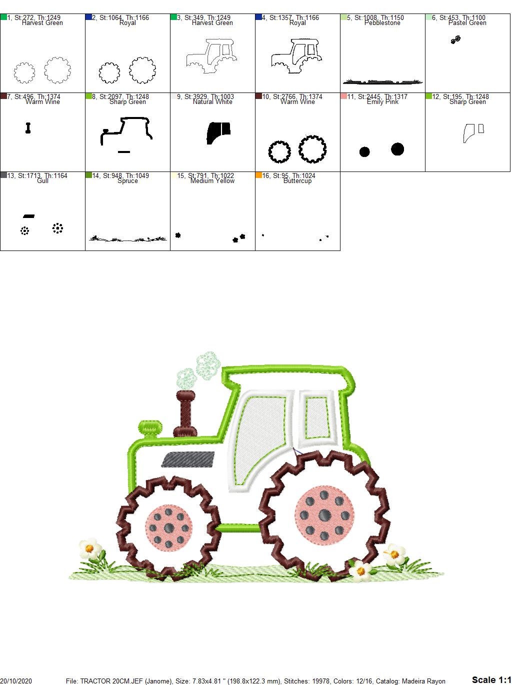 Tractor Embroidery Designs Farm Embroidery Design Machine | Etsy Canada