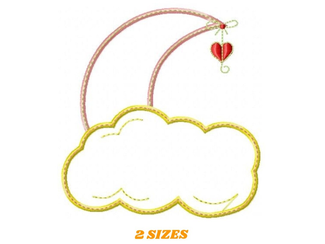 Moon Embroidery Design - Half Moon Applique Machine Embroidery Pattern ...