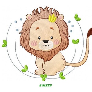 Lion With Crown Embroidery Designs - Safari Wild Animal Machine ...