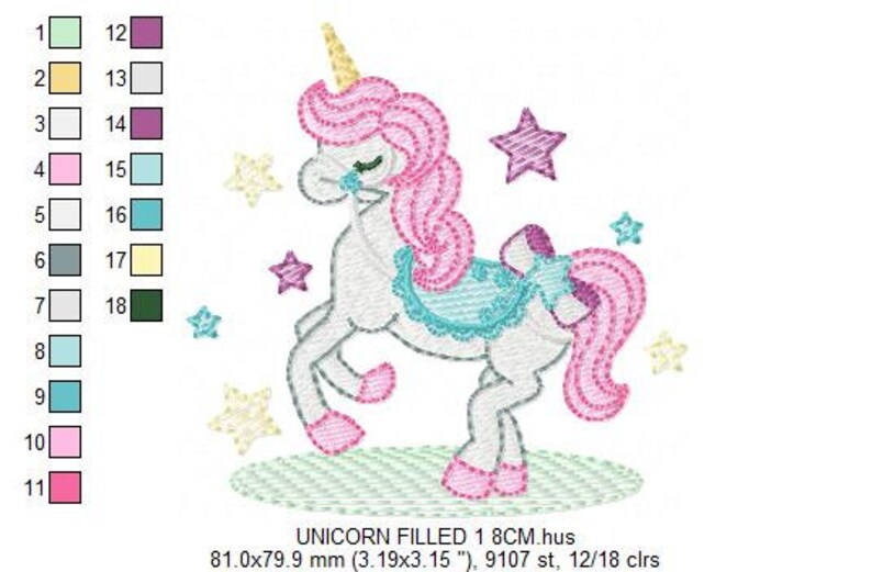Unicorn Embroidery Designs Baby Girl Embroidery Design | Etsy