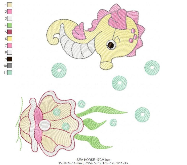 Seahorse Embroidery Design - Animal Embroidery Designs Machine ...
