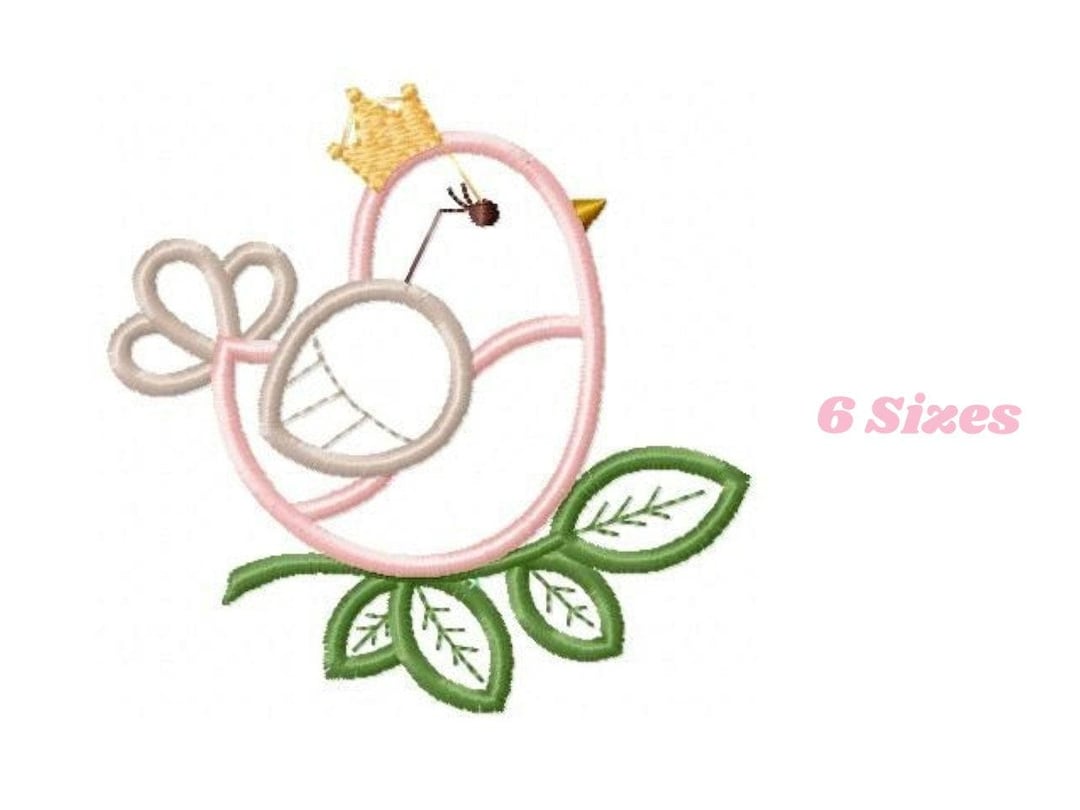 Bird Embroidery Designs - Dove With Crown Machine Embroidery Pattern ...